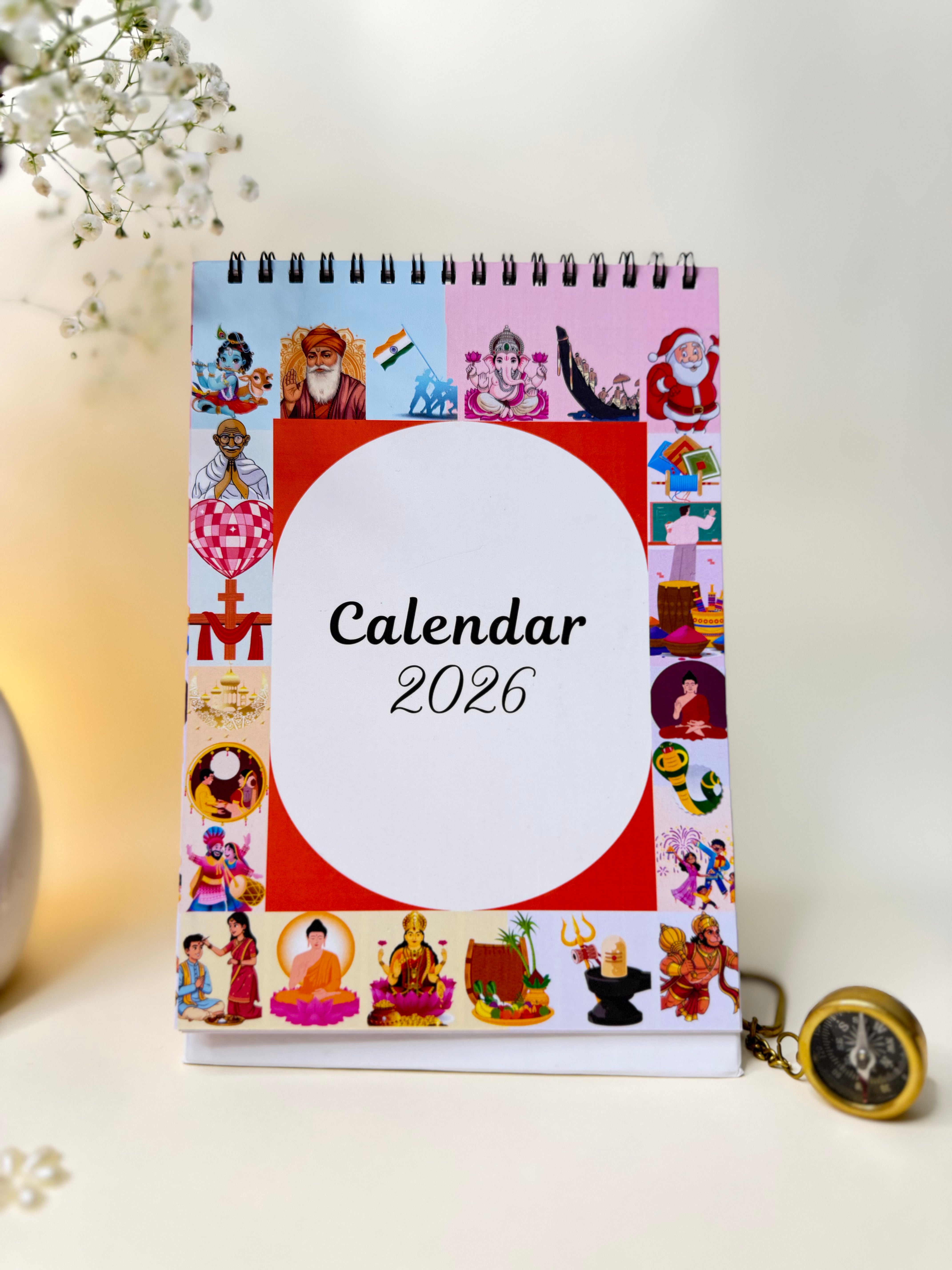 2026 Desk Calendar with Freebies | A5 Matte Finish Calendar – HoSh